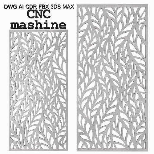 Wall of leaves for CNC cutting machine 3D model | CGTrader