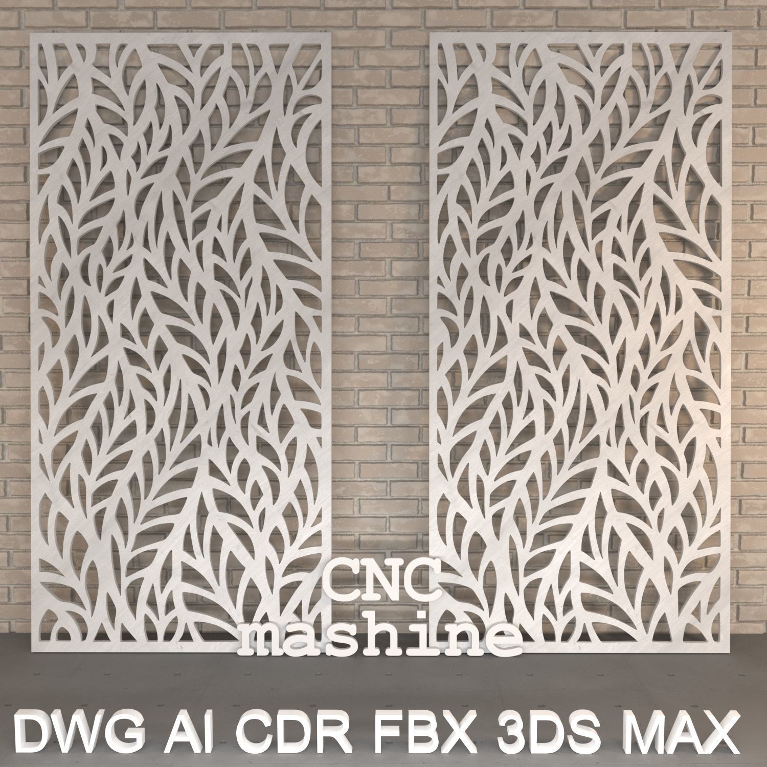 Wall of leaves for CNC cutting machine 3D model | CGTrader