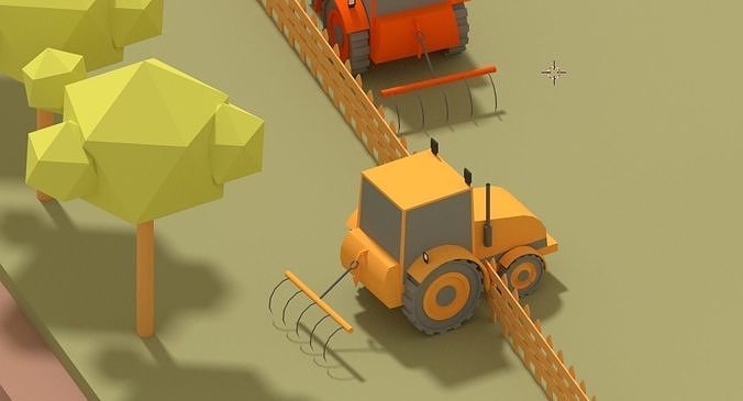 3D model Low Poly Tractor VR / AR / low-poly | CGTrader