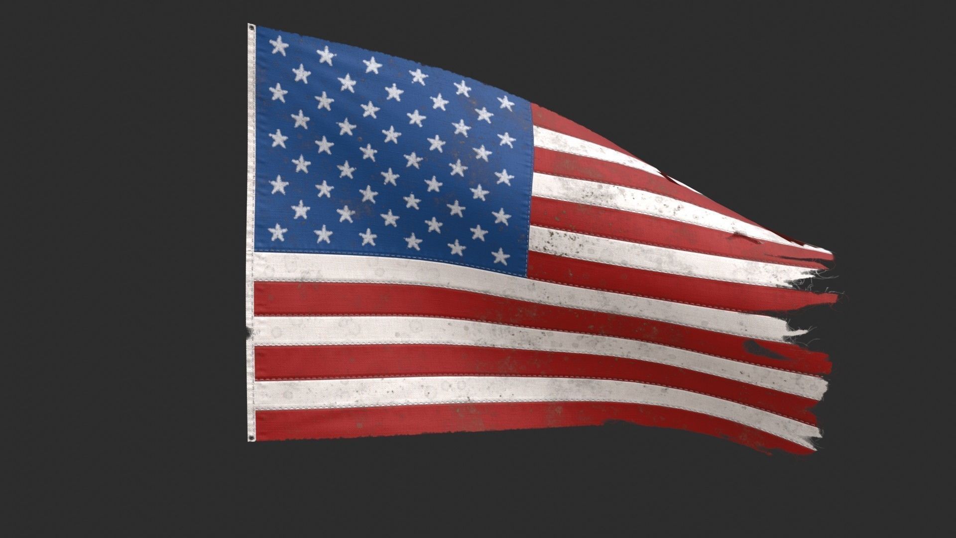 3D model US Flag 50 Stars 1960-Today VR / AR / low-poly rigged animated ...