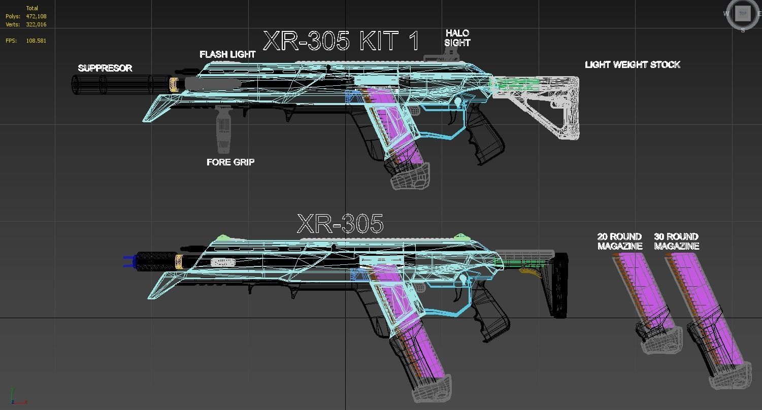 XR-305 RIFLE 3D model | CGTrader