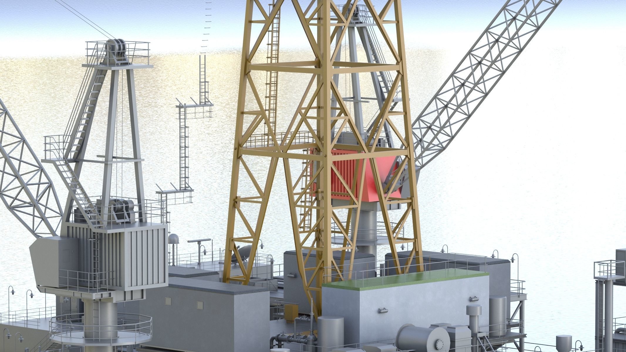 Oil Rig Platform 3D model | CGTrader