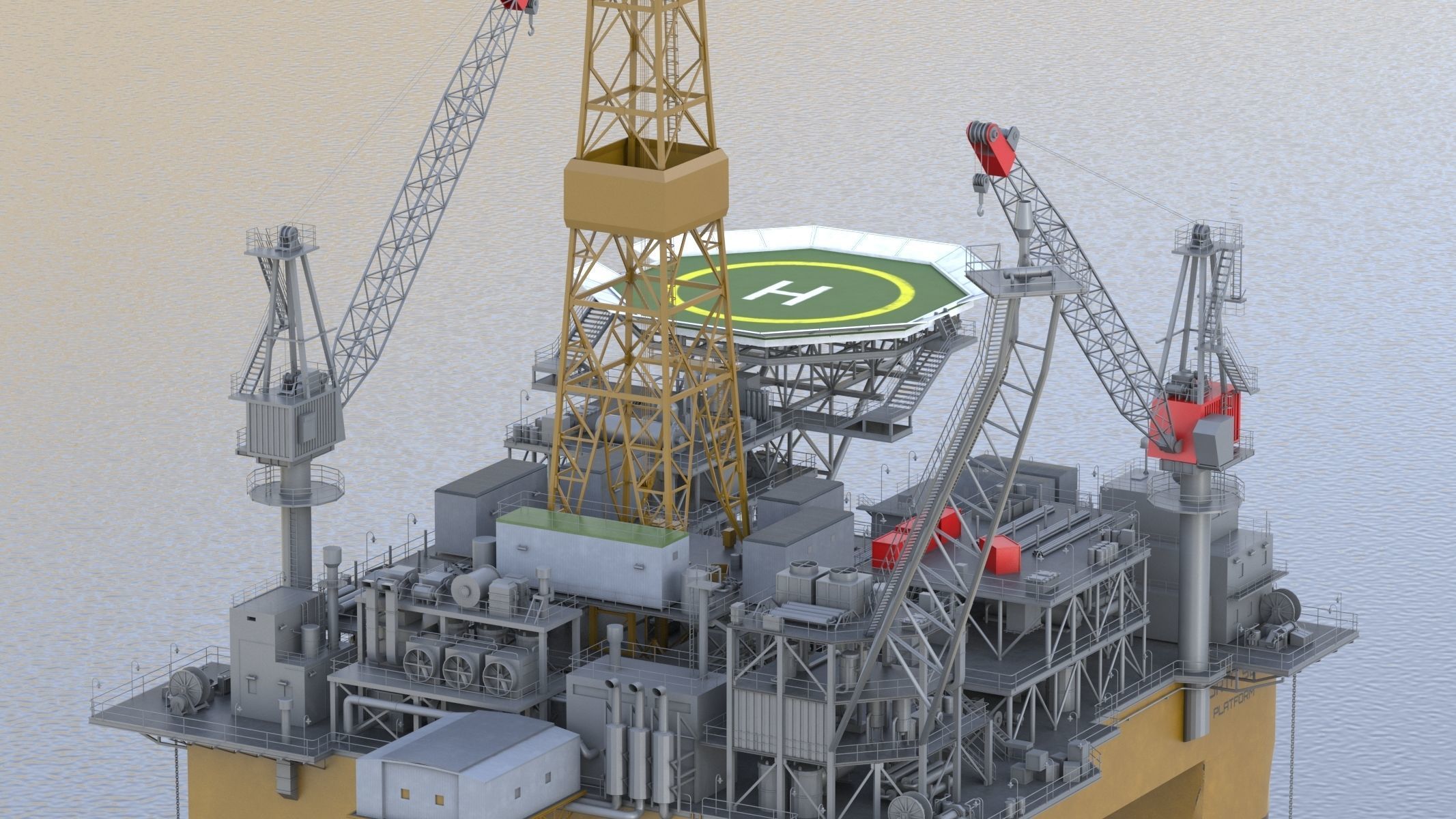 Oil Rig Platform 3D model | CGTrader