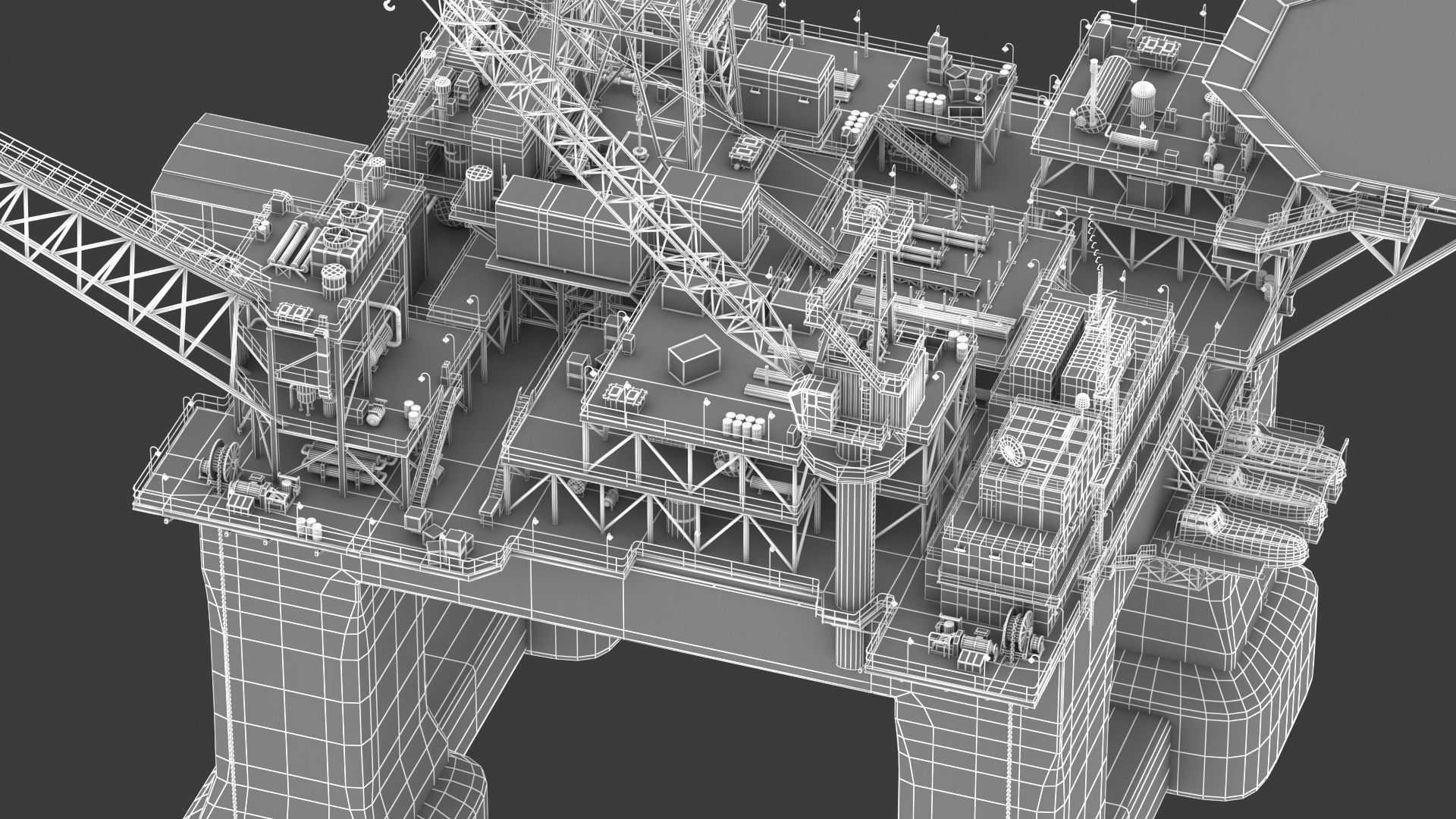 Oil Rig Platform 3D model | CGTrader