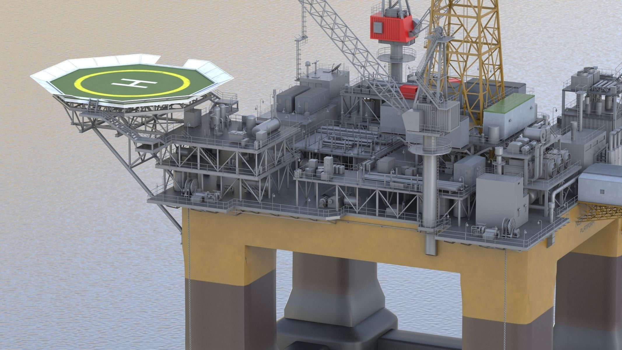 Oil Rig Platform 3D model | CGTrader