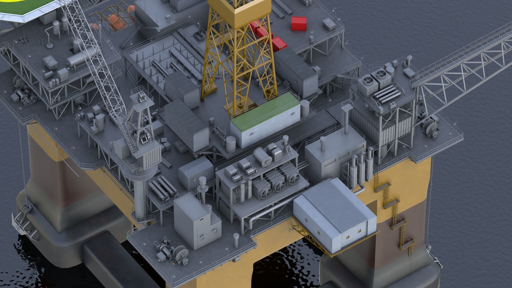 Oil Rig Platform 3D model | CGTrader