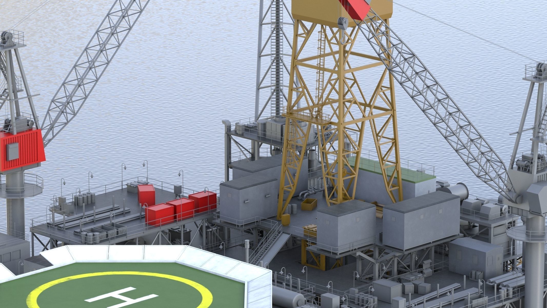 Oil Rig Platform 3D model | CGTrader