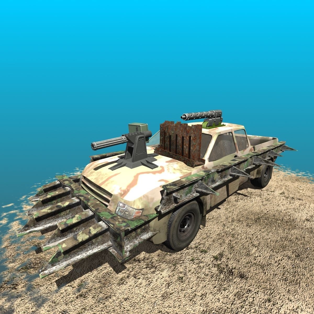 3D model Offroad Battle Car 02 VR / AR / low-poly | CGTrader