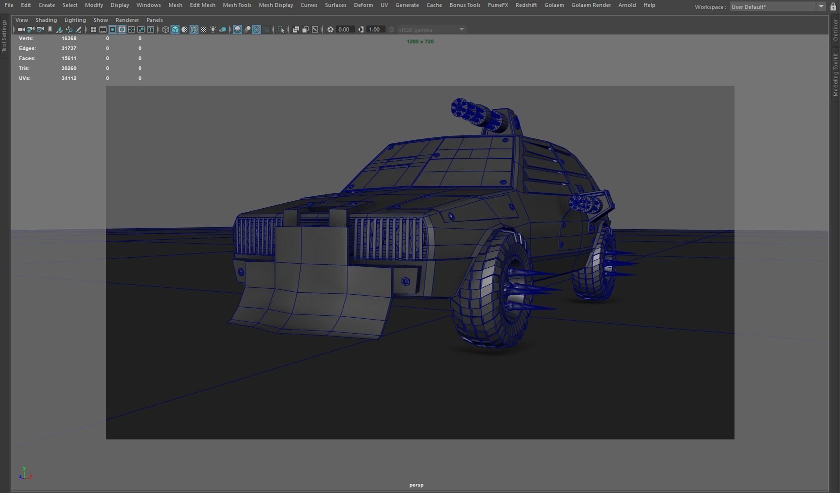 3D model Post Apocalyptic Monster VW Golf VR / AR / low-poly | CGTrader