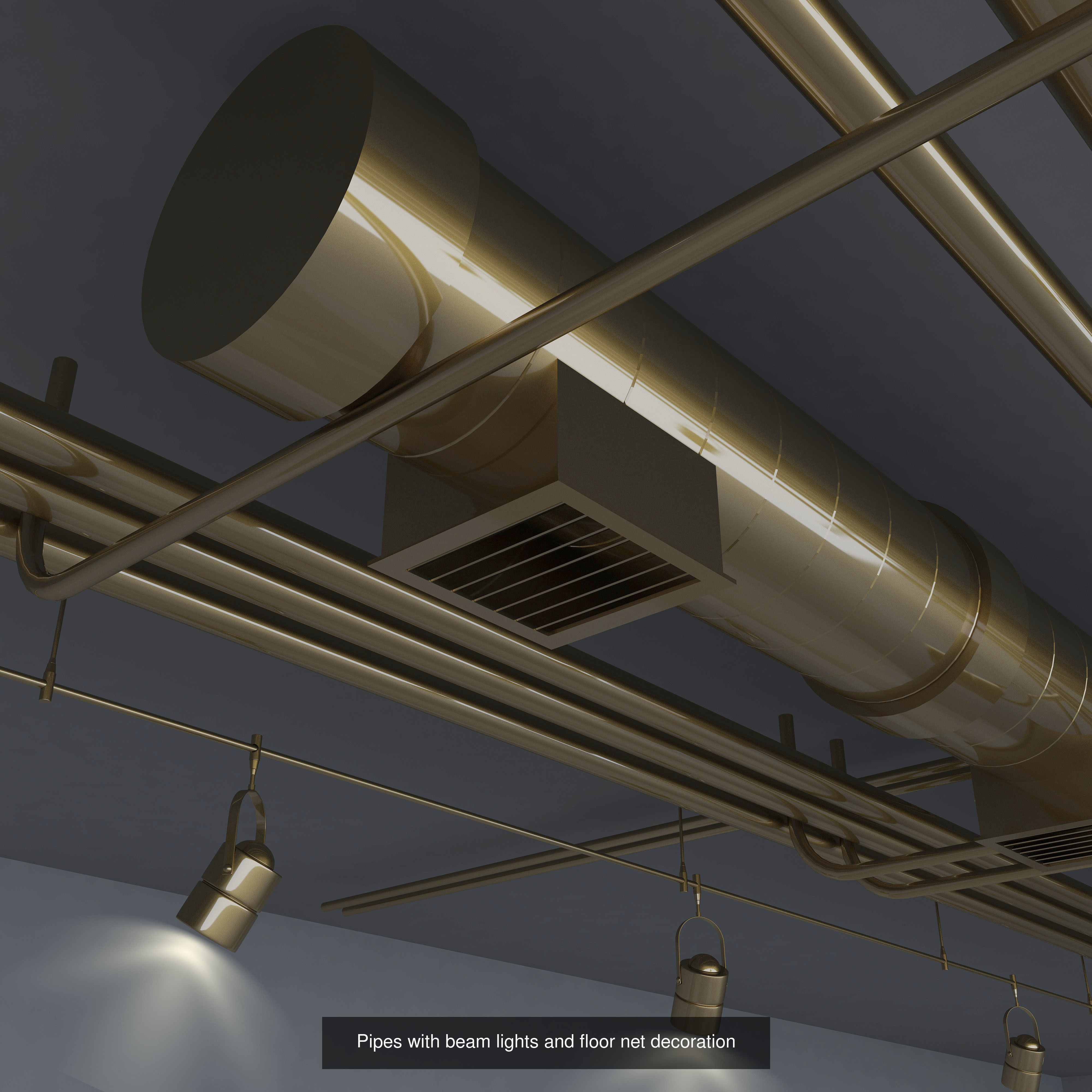 Industrial ceiling pipes 3D Model Collection | CGTrader