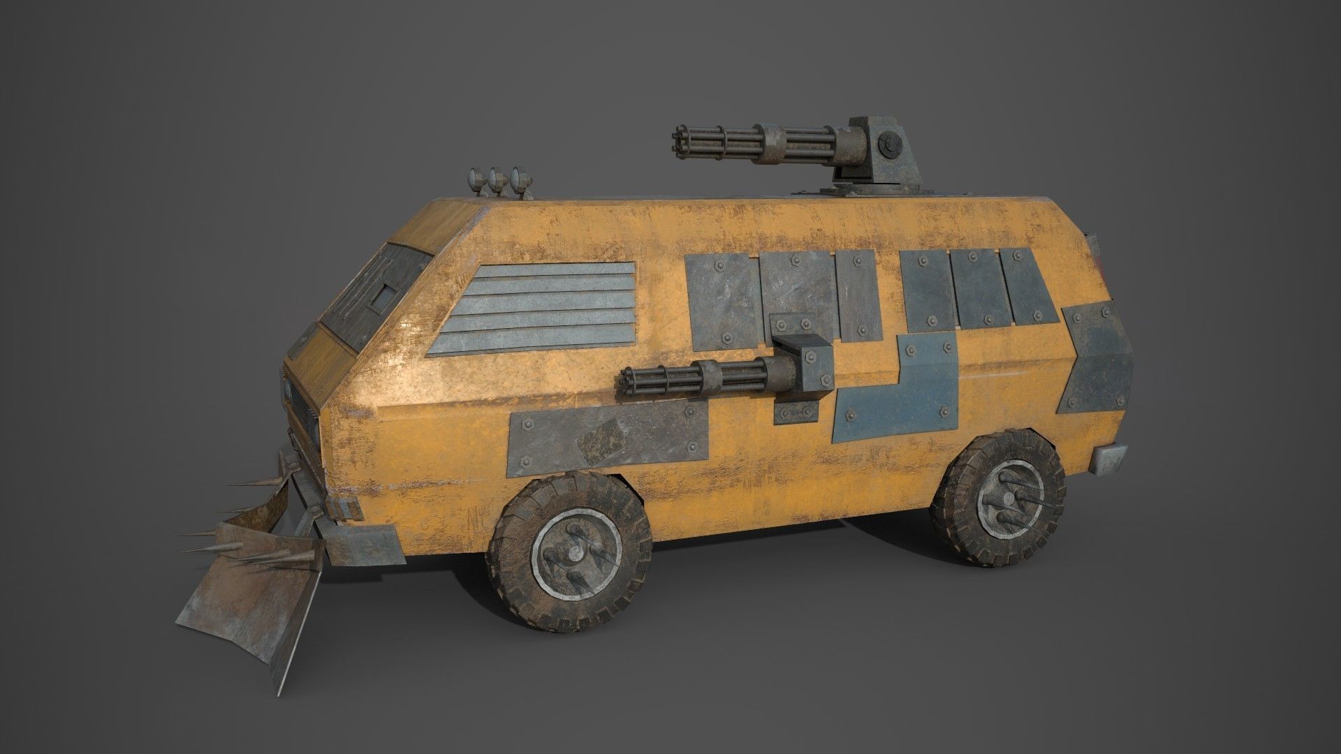3D model Post Apocalyptic Monster VW Bus VR / AR / low-poly | CGTrader