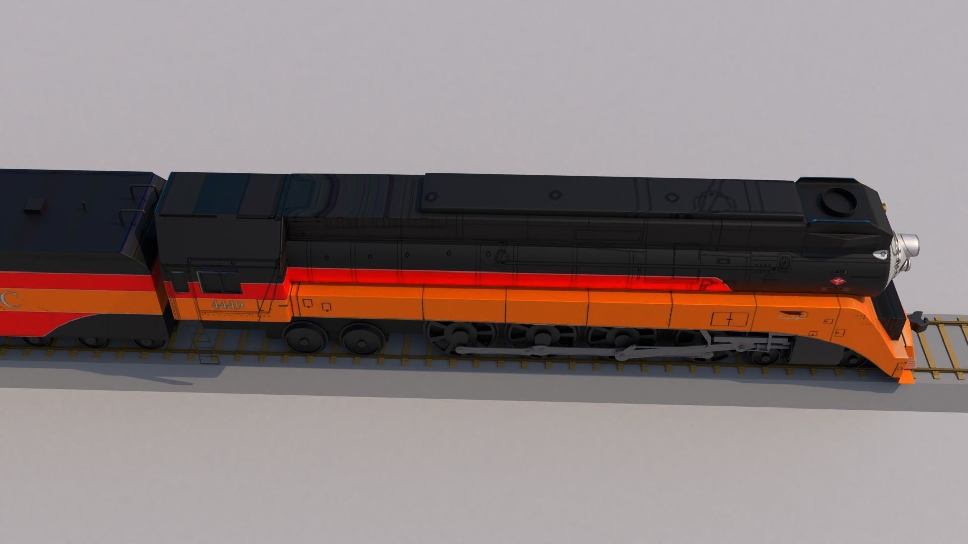Daylight Steam Locomotive Train 3D model animated rigged | CGTrader