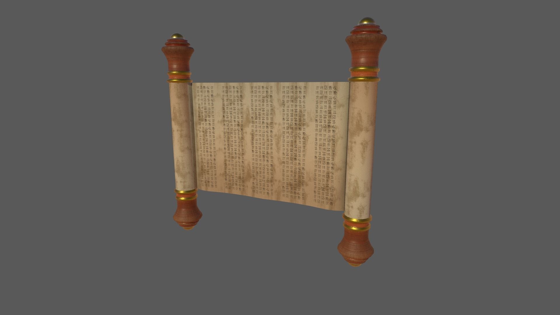 3D model Papyrus Scroll with Hieroglyphs VR / AR / low-poly | CGTrader