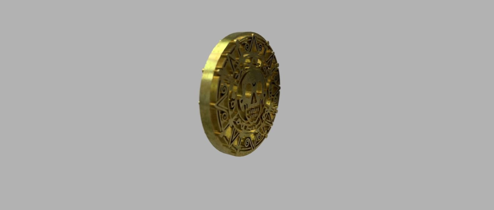 3D model Pirates of the Caribbean Cursed gold coin VR / AR / low-poly ...