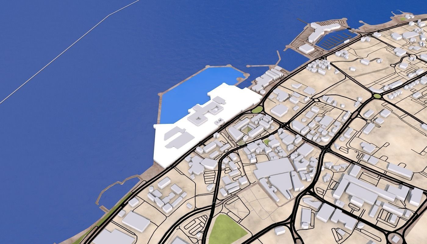 3D model Kuwait City entire Country VR / AR / low-poly | CGTrader