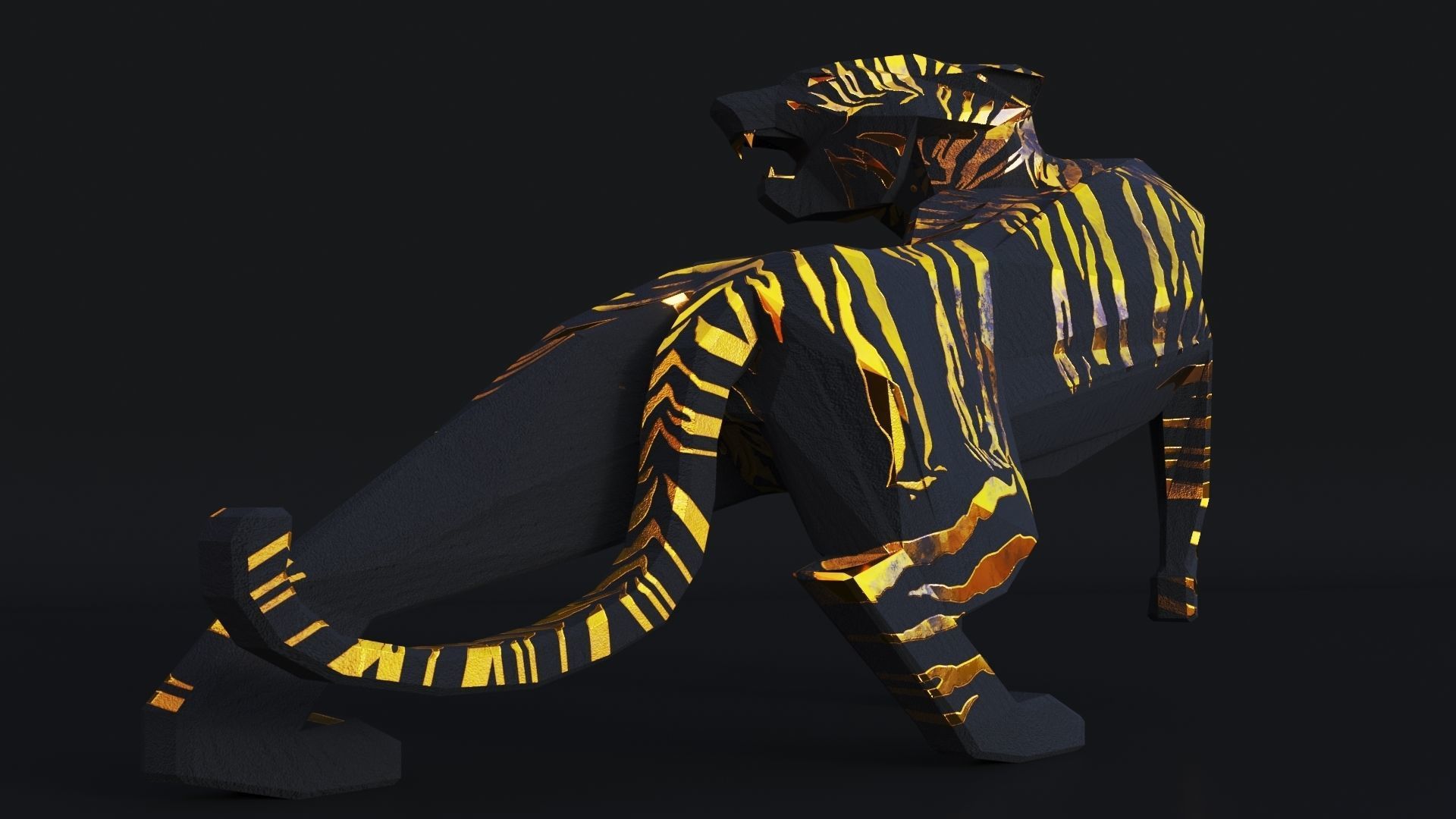 3D model Low Poly Tiger Sculpture VR / AR / low-poly | CGTrader