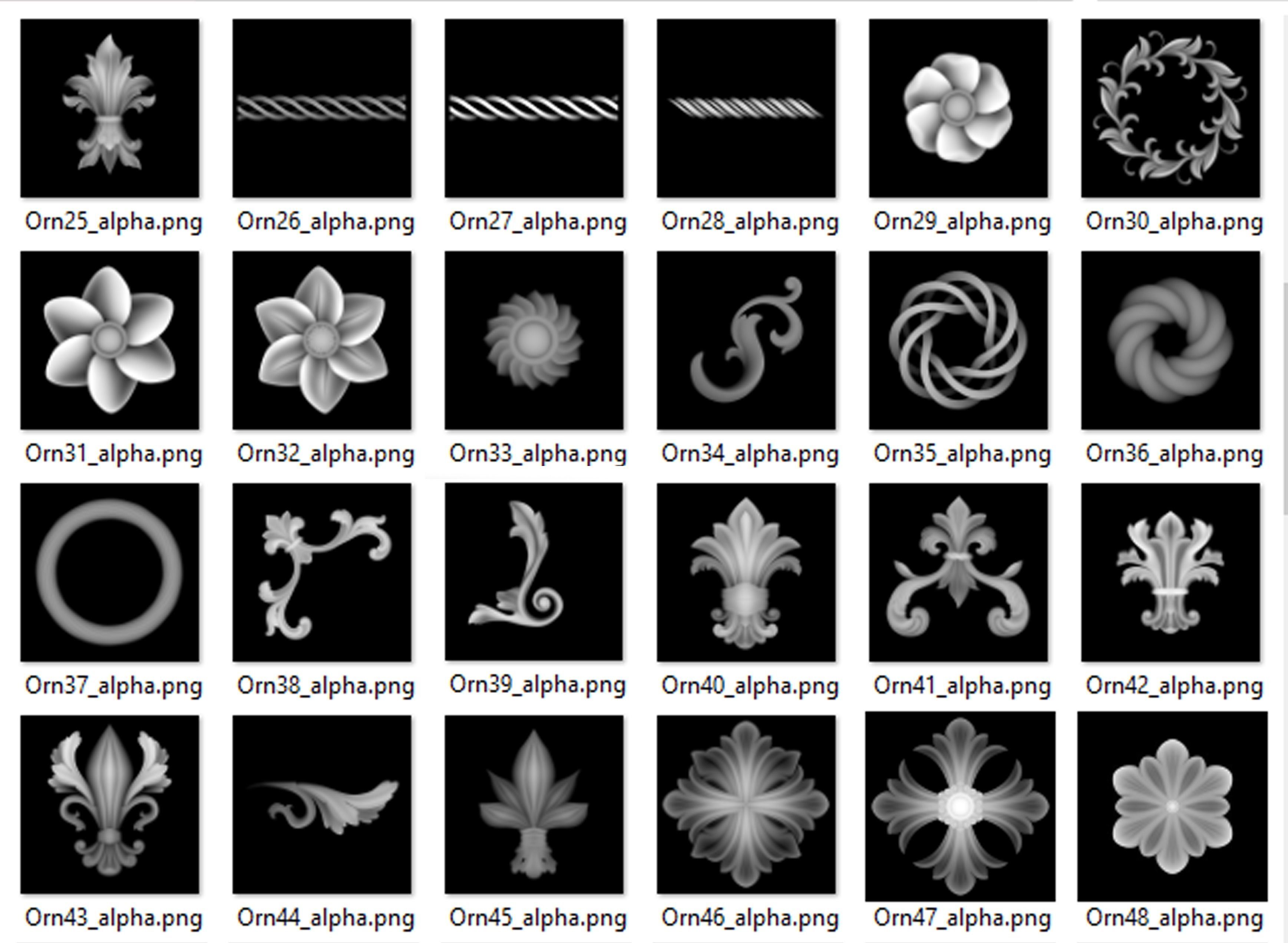 Heraldic and Ornament alphas pack Texture | CGTrader