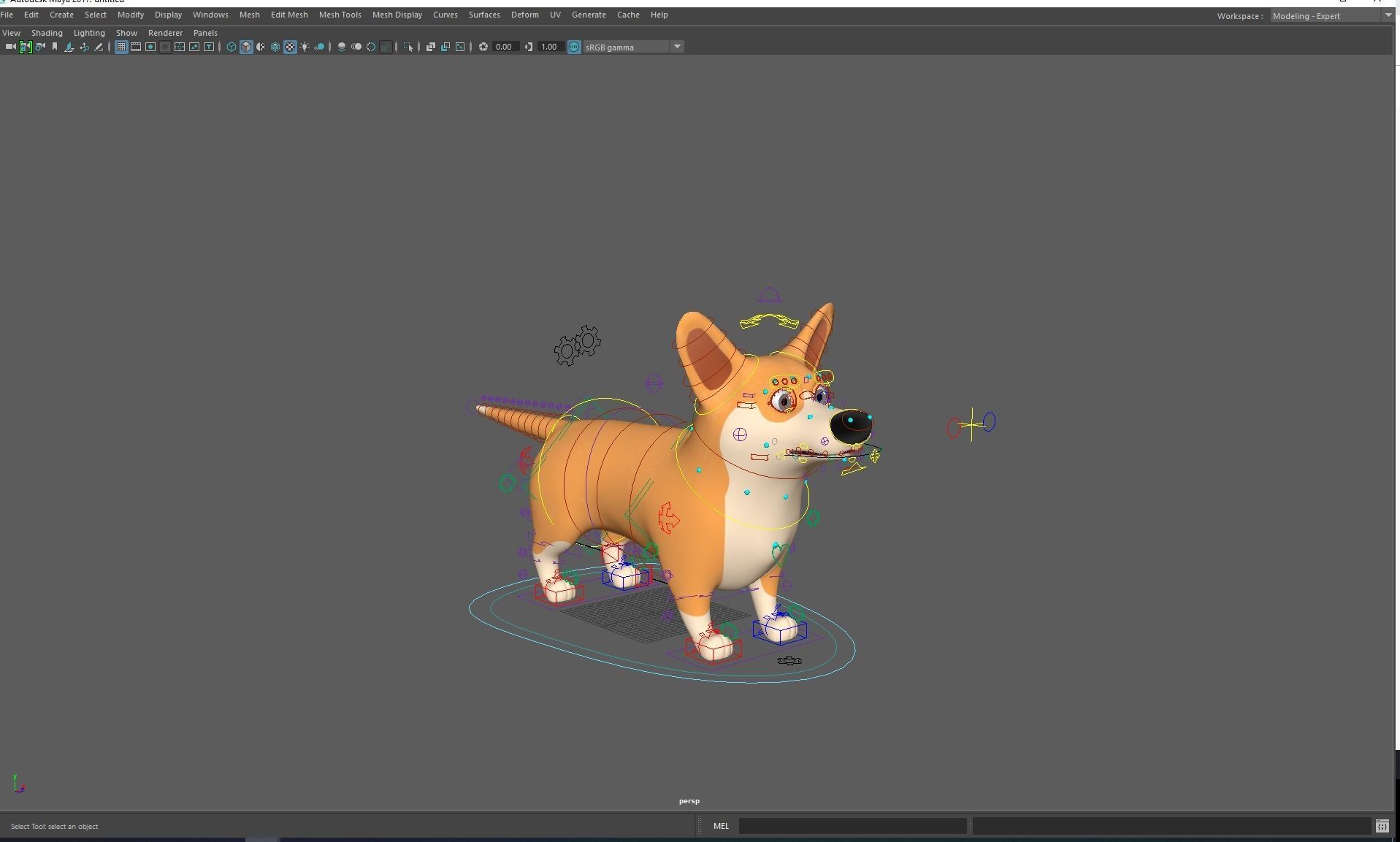 Cartoon dog Corgi 3D model 3D model rigged | CGTrader