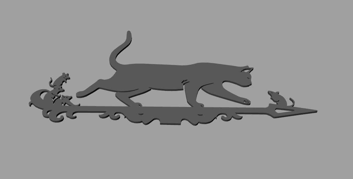 Weathervane cat and mouse for cnc 3D model 3D printable | CGTrader