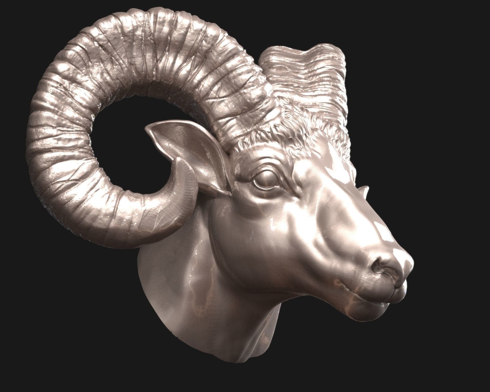 Ram Head 3D model 3D printable | CGTrader