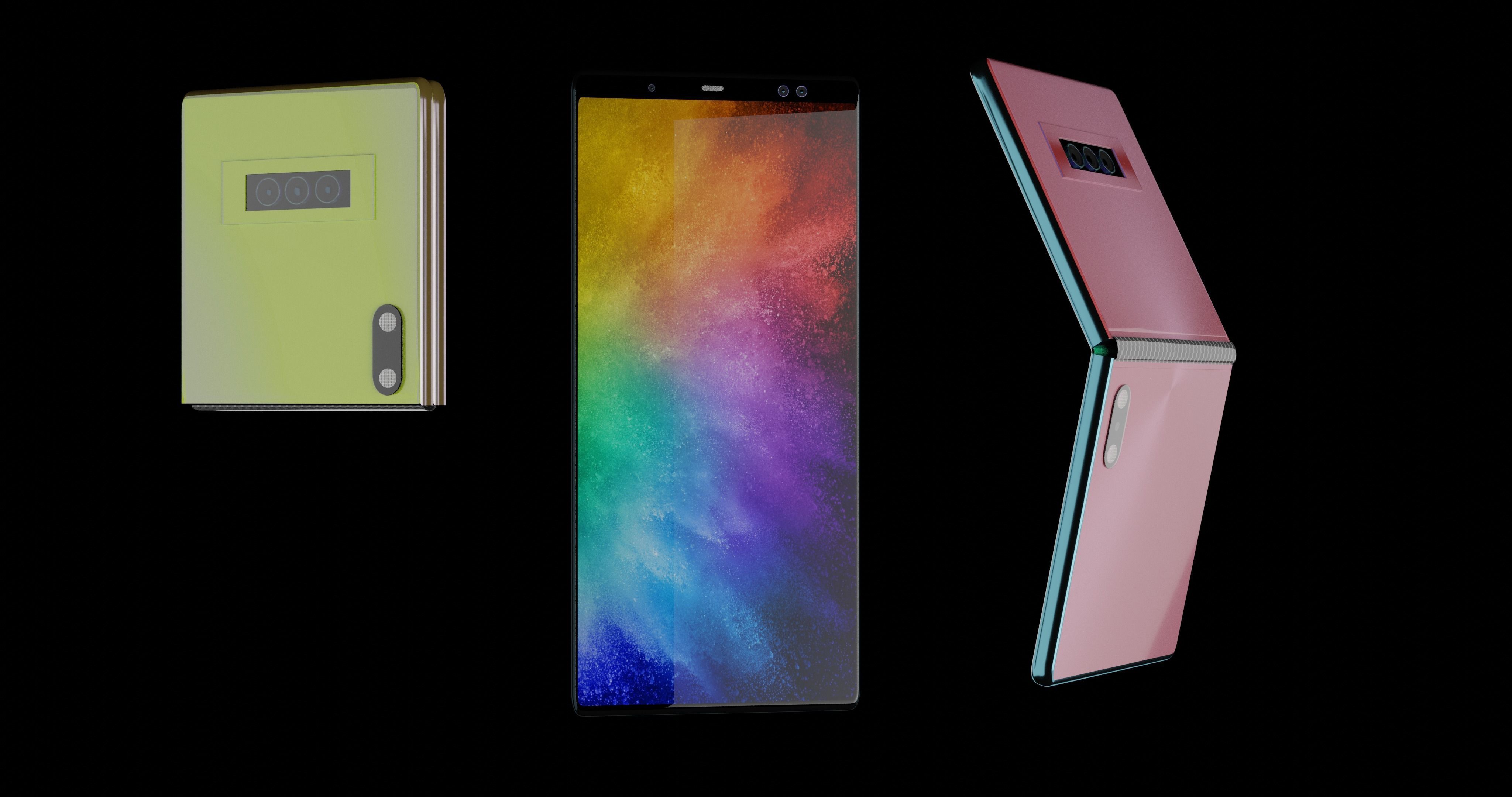 xiaomi vertical folding phone CONCEPT 3D model | CGTrader