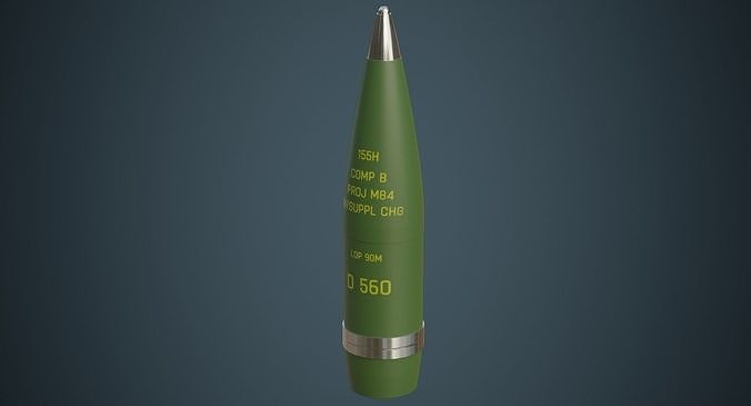 3D model Artillery Projectile 1A VR / AR / low-poly | CGTrader