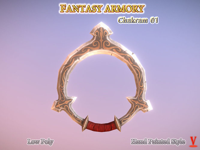 3D model Fantasy Armory - Chakram 01 VR / AR / low-poly | CGTrader