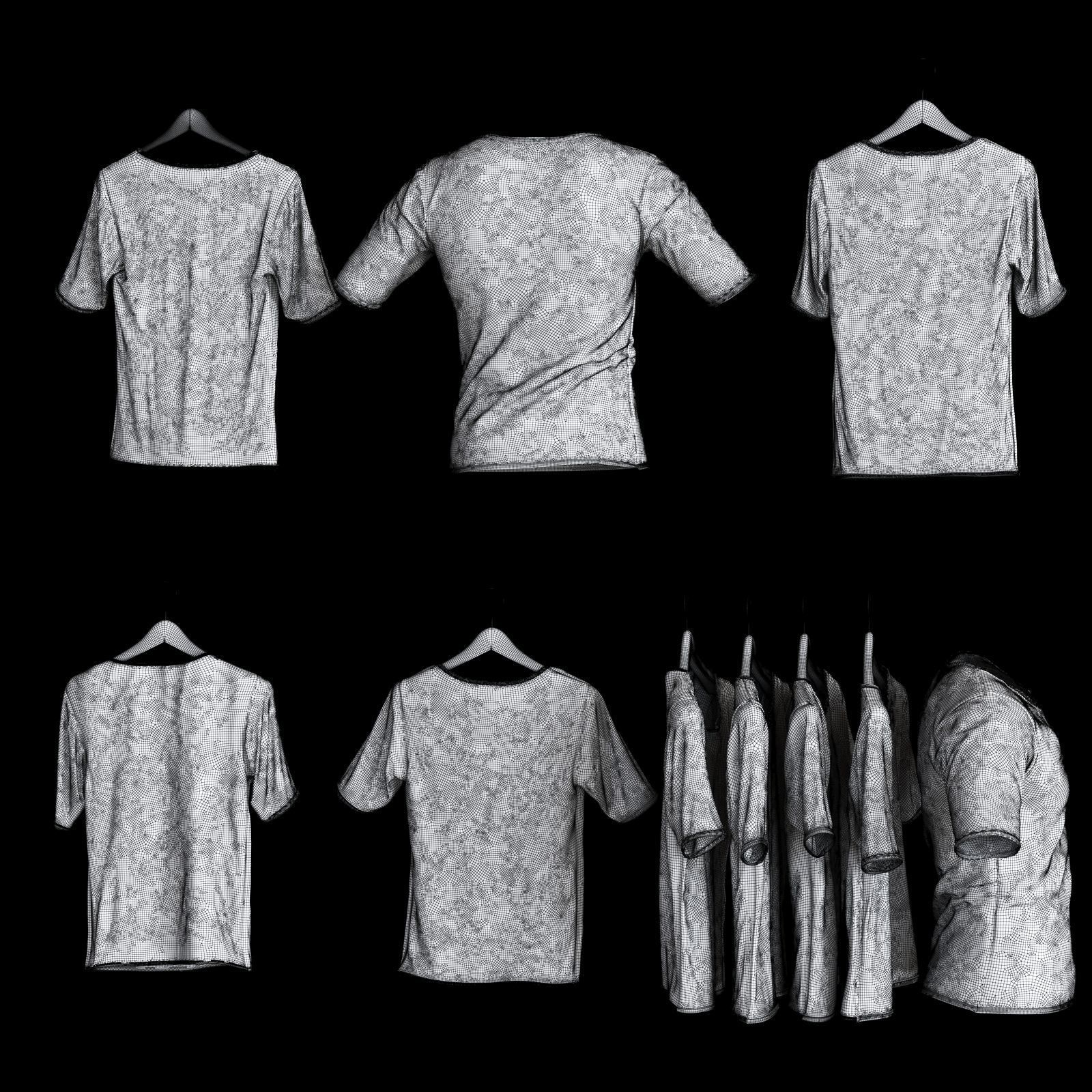 t-shirts set 3D model | CGTrader