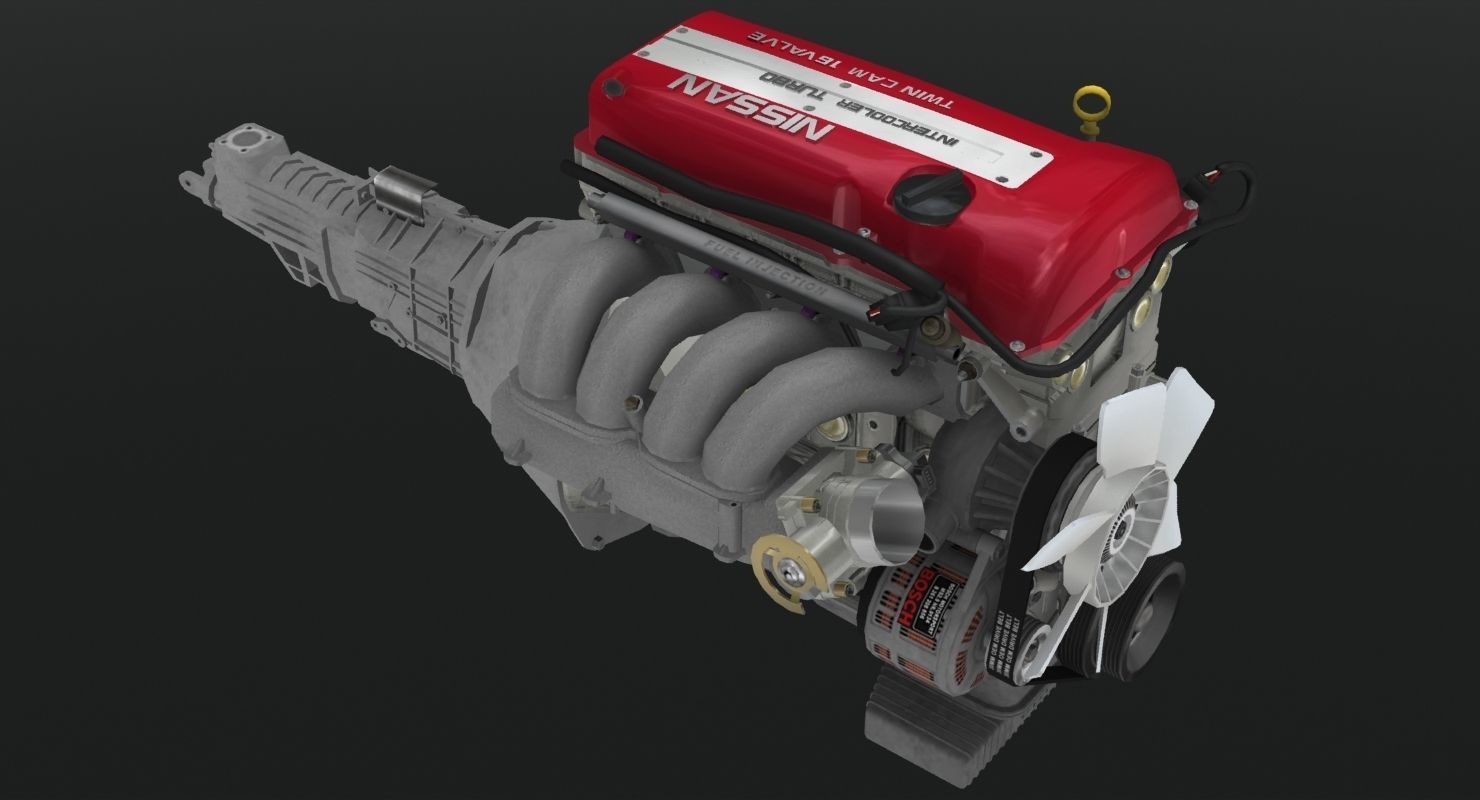 3D model Nissan SR20DET Red Top engine VR / AR / low-poly | CGTrader