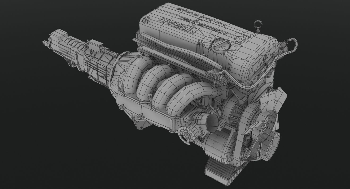 3D model Nissan SR20DET Red Top engine VR / AR / low-poly | CGTrader