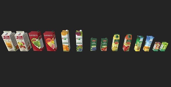 3D model Juices juice boxes VR / AR / low-poly | CGTrader