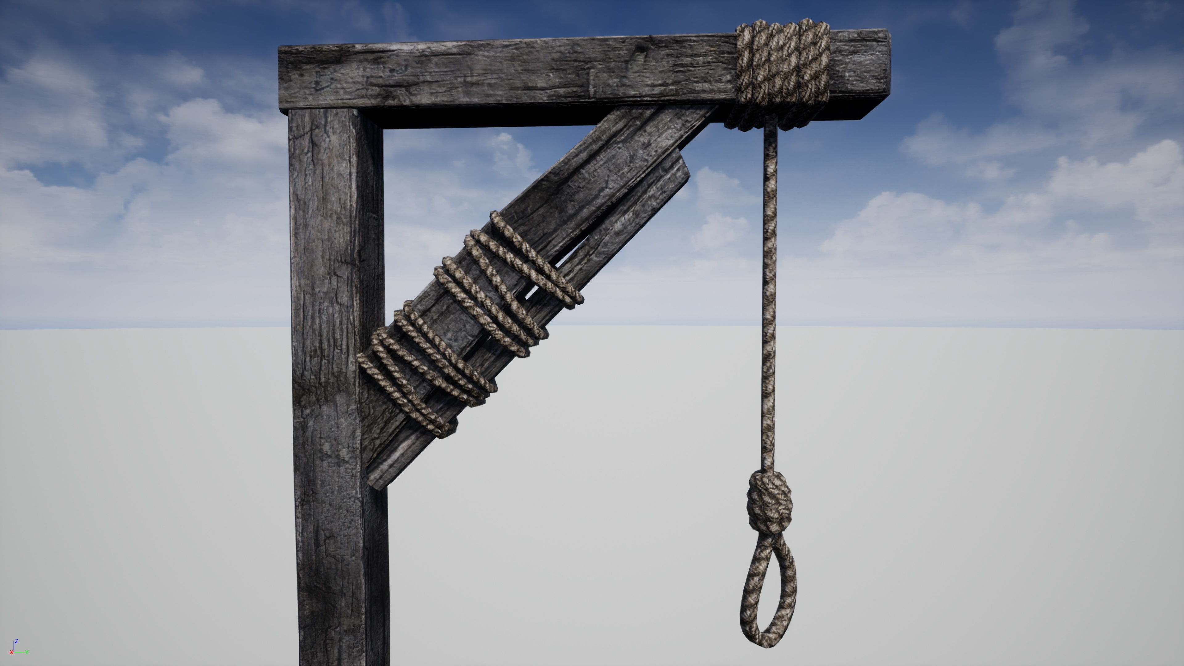 3d Model Medieval Gallows Vr Ar Low Poly Cgtrader
