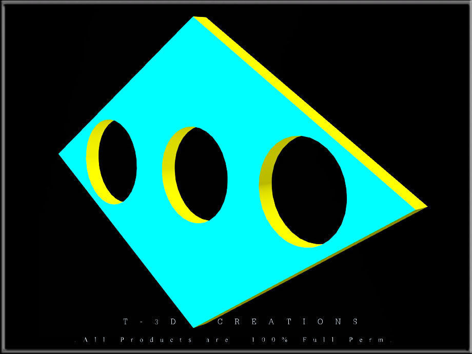 3D model Round 3 holes in Diamond shape VR / AR / low-poly | CGTrader