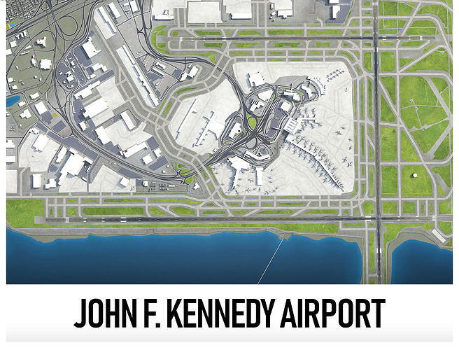 3D model John F Kennedy International Airport - JFK VR / AR / low-poly ...