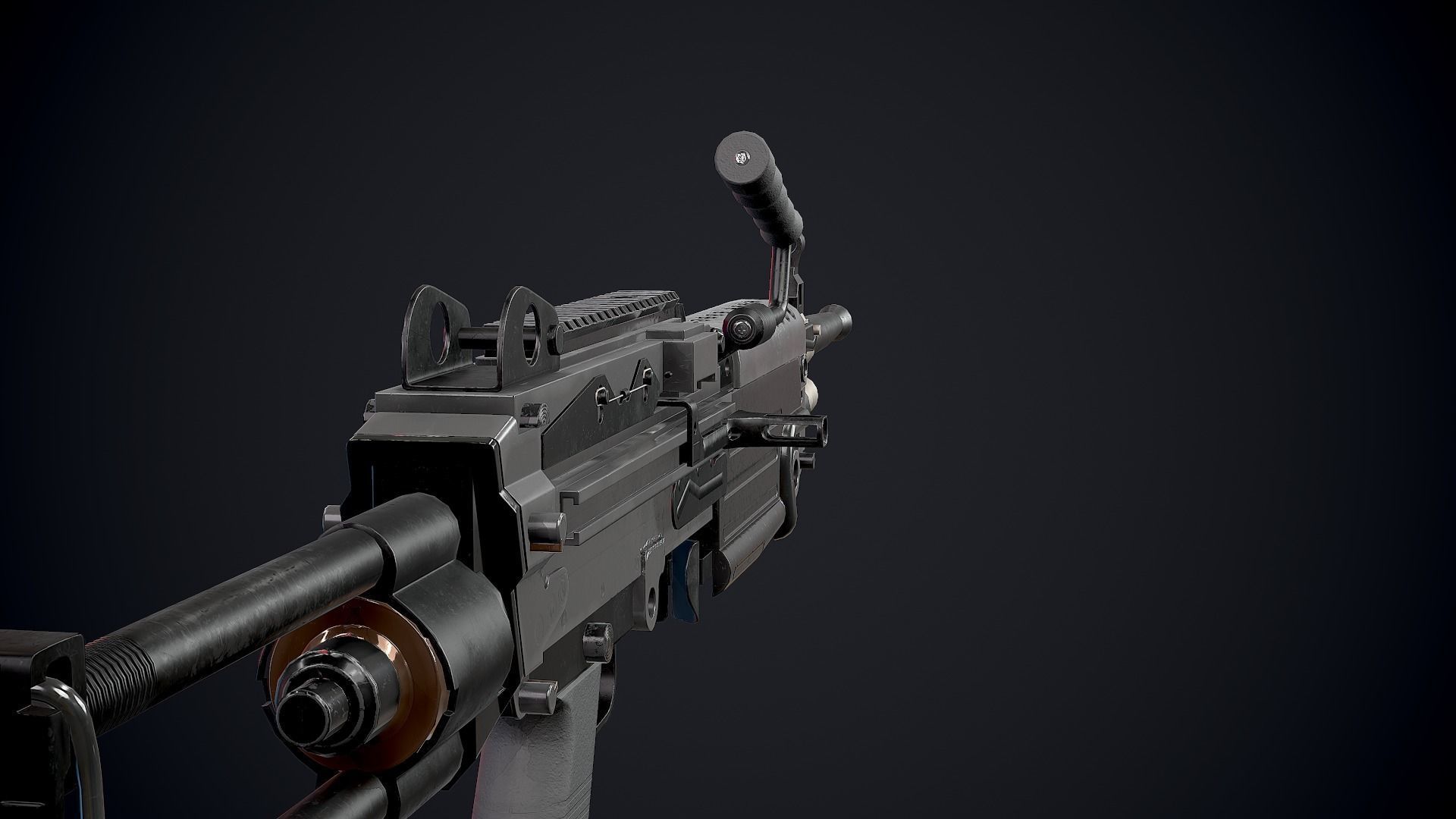 3D model Semi Automatic Rifle FN M249S PARA VR / AR / low-poly | CGTrader