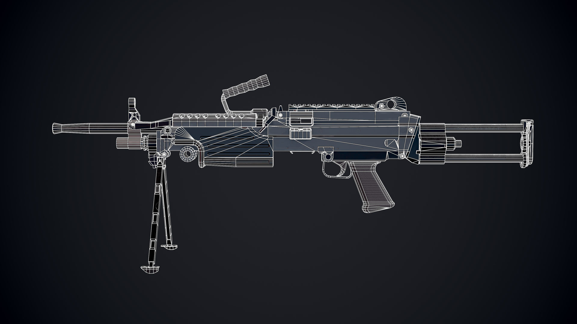 3D model Semi Automatic Rifle FN M249S PARA VR / AR / low-poly | CGTrader