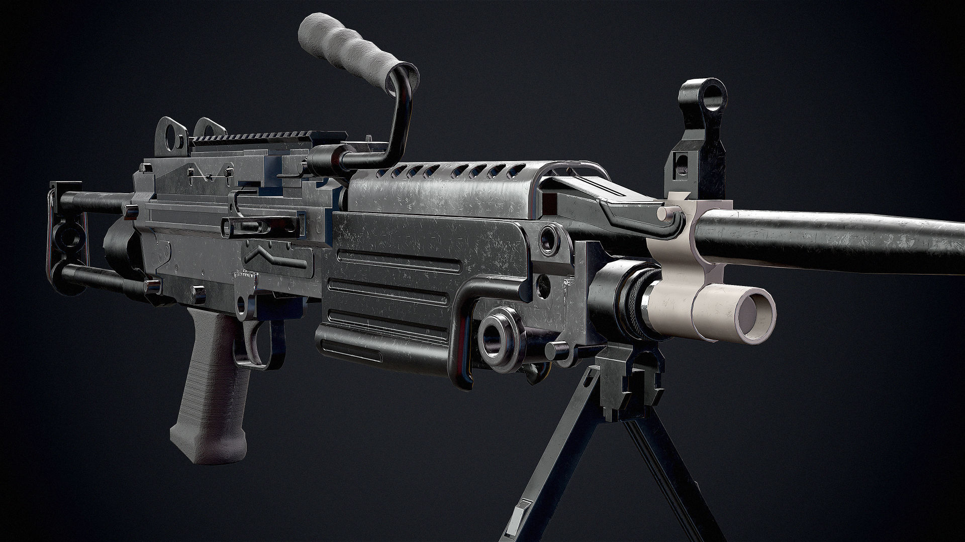 3D model Semi Automatic Rifle FN M249S PARA VR / AR / low-poly | CGTrader