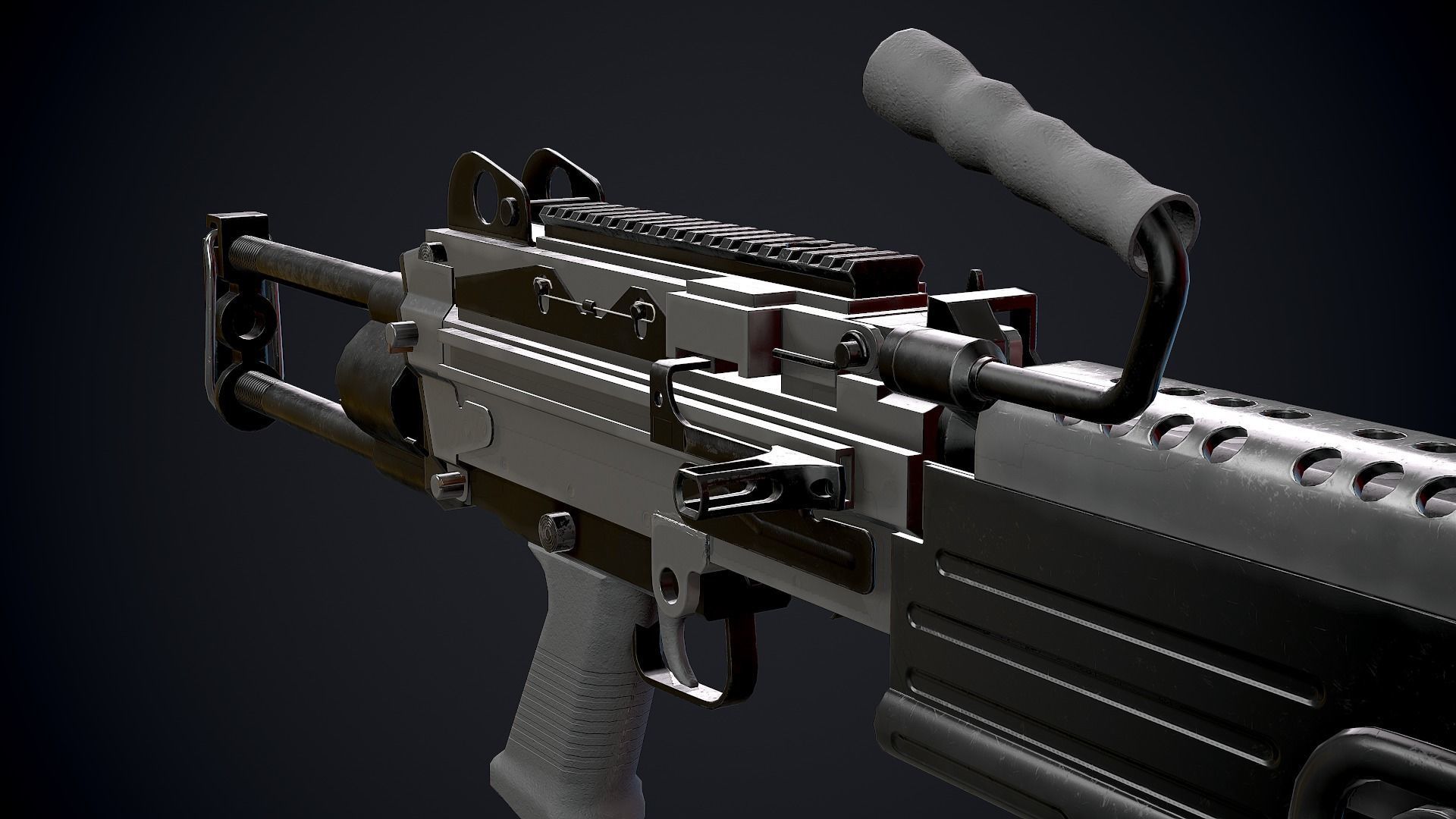 3D model Semi Automatic Rifle FN M249S PARA VR / AR / low-poly | CGTrader