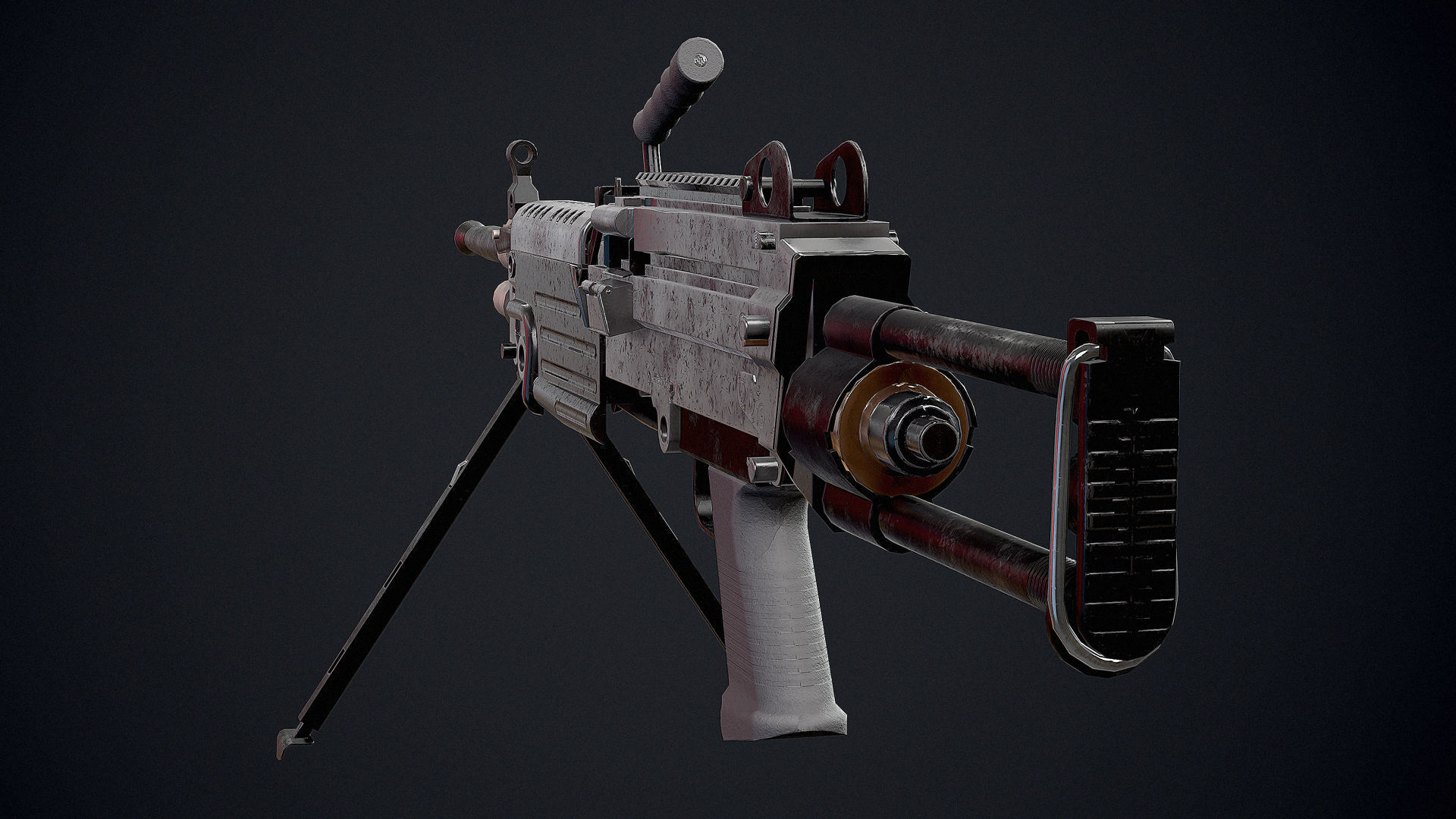 3D model Semi Automatic Rifle FN M249S PARA VR / AR / low-poly | CGTrader