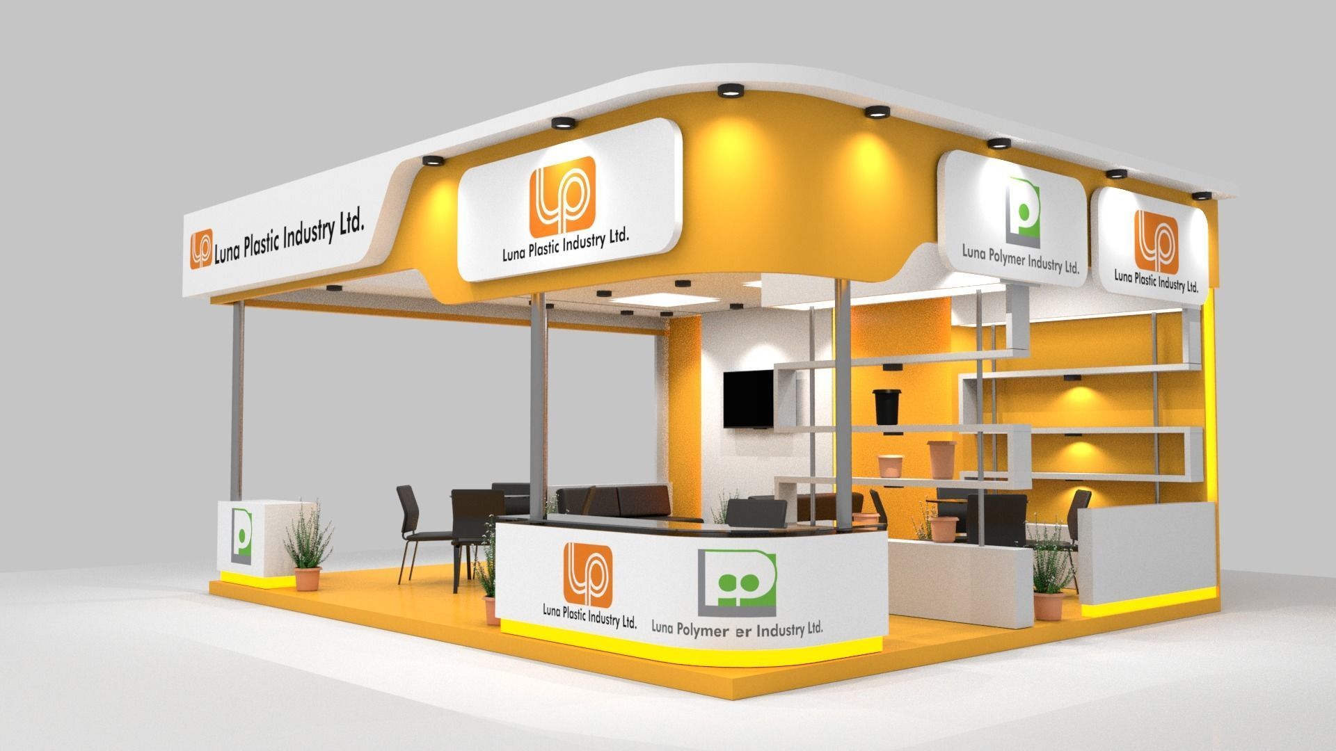 Exhibition stall 6m x 5m size 3D model | CGTrader