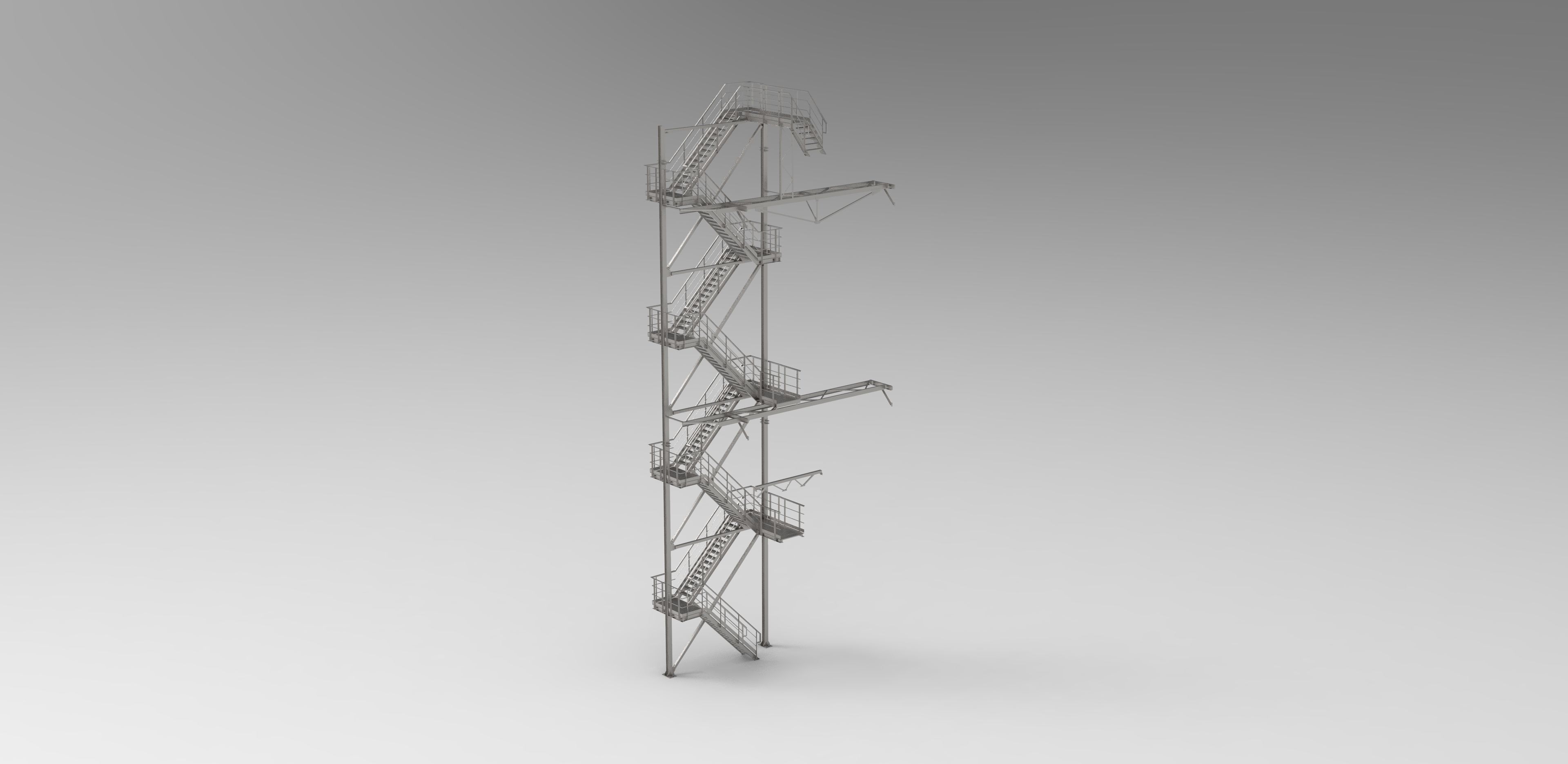 3D model Second fire escape VR / AR / low-poly | CGTrader