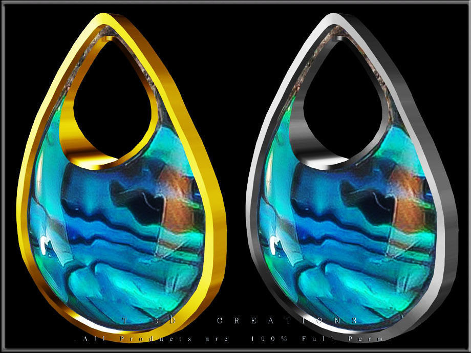 3D model Shell Teardrop - Gold and Silver VR / AR / low-poly | CGTrader