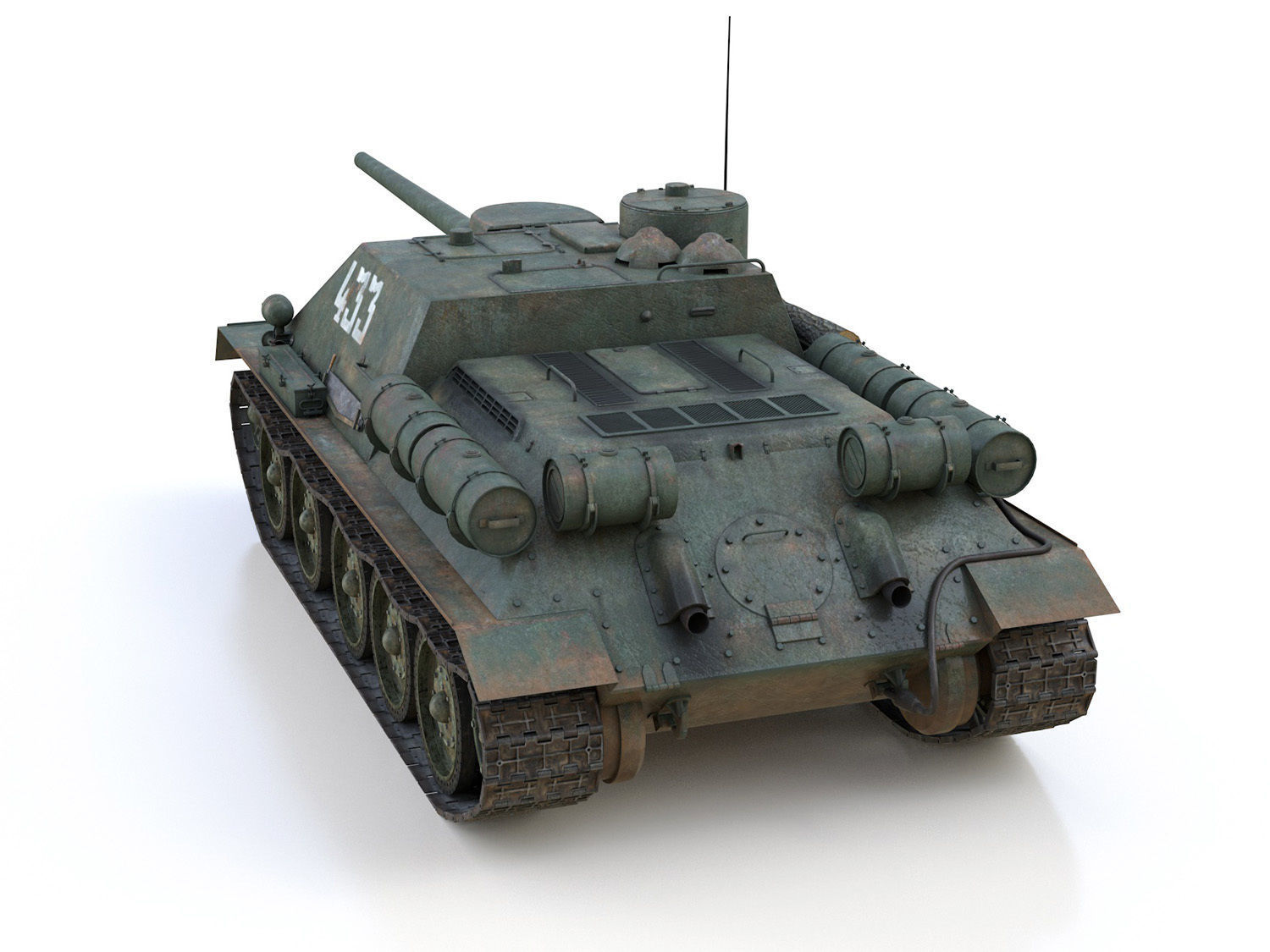 SU-100 - 433 - Soviet Tank Destroyer 3D model | CGTrader