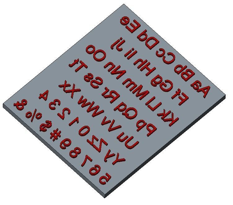 Reverse Latin Alphabet 3D model | CGTrader