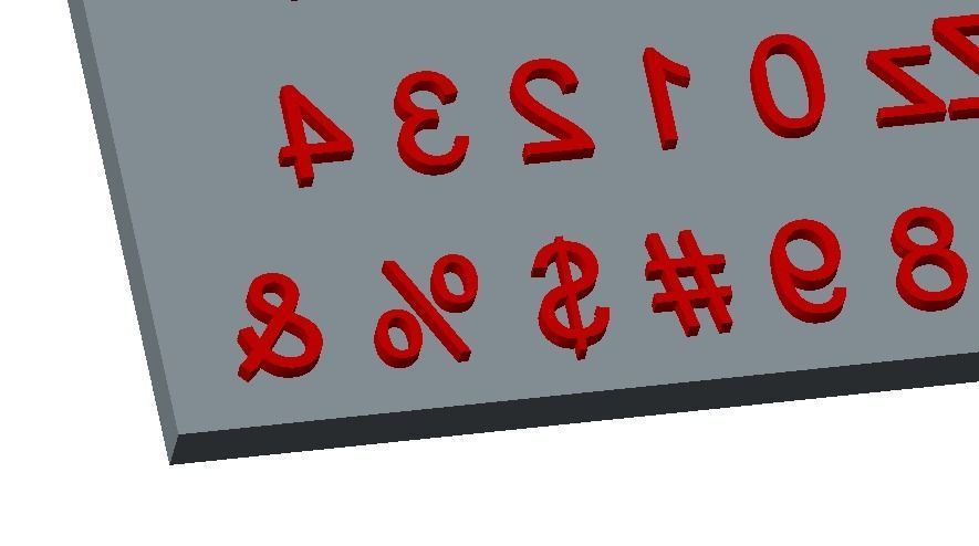 Reverse Latin Alphabet 3D model | CGTrader