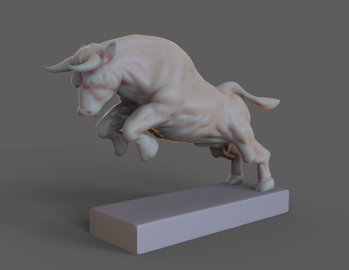 Angry bull 3D model 3D printable | CGTrader