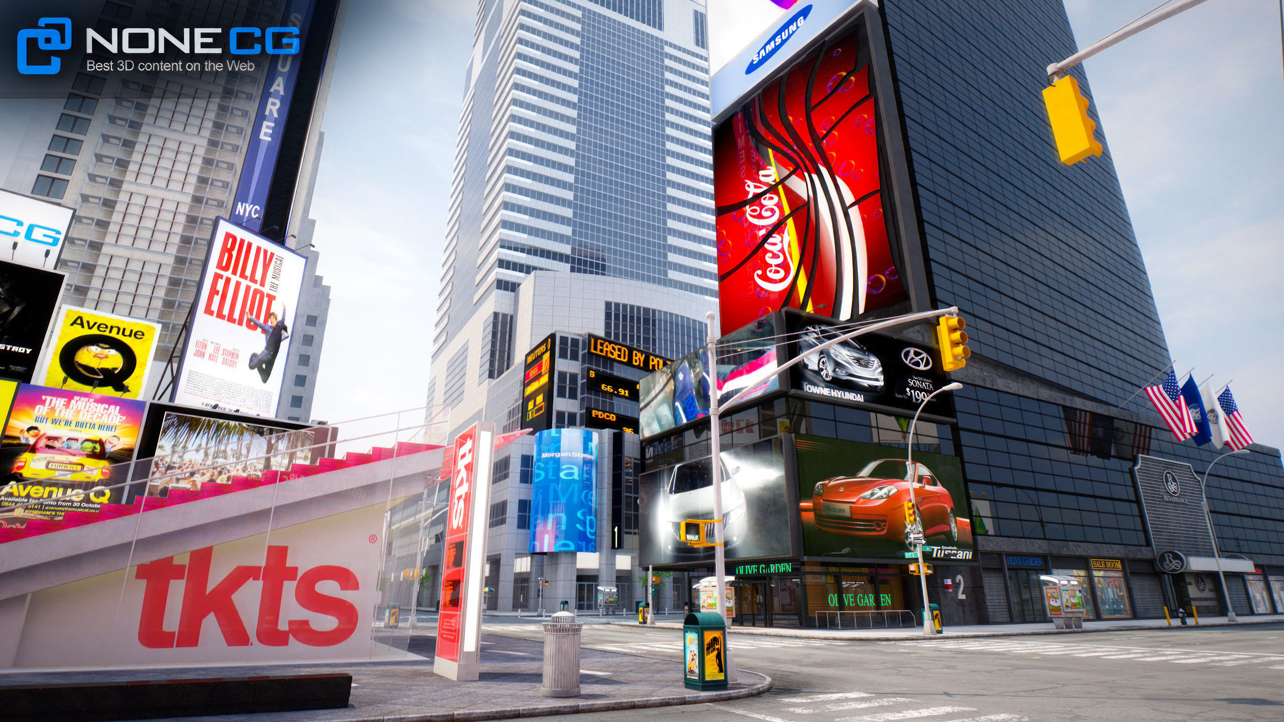 NYC Times Square v2 3D model animated | CGTrader