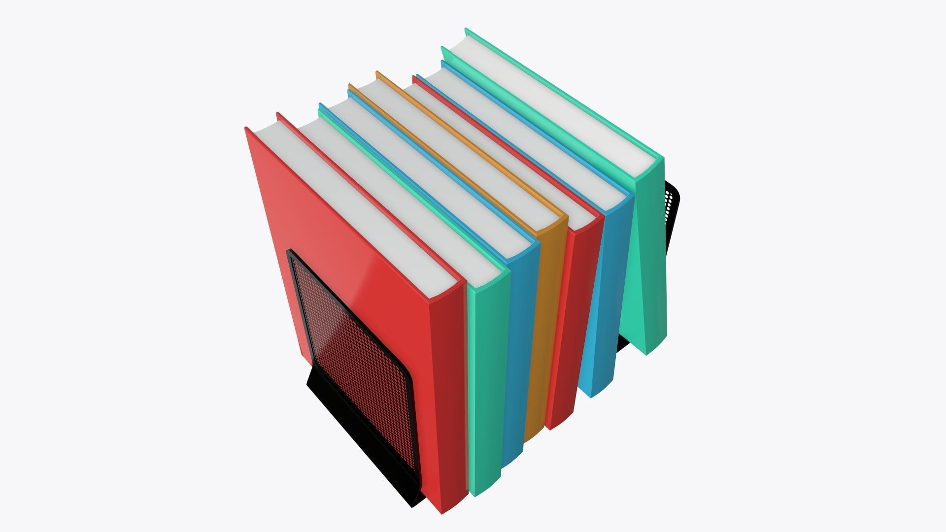 Book mesh holder with books 3D model | CGTrader
