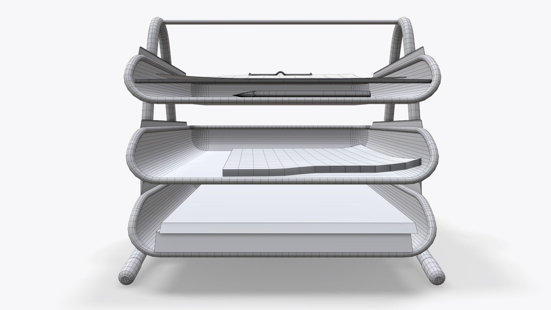 Paper mesh horizontal holder 02 3D model | CGTrader