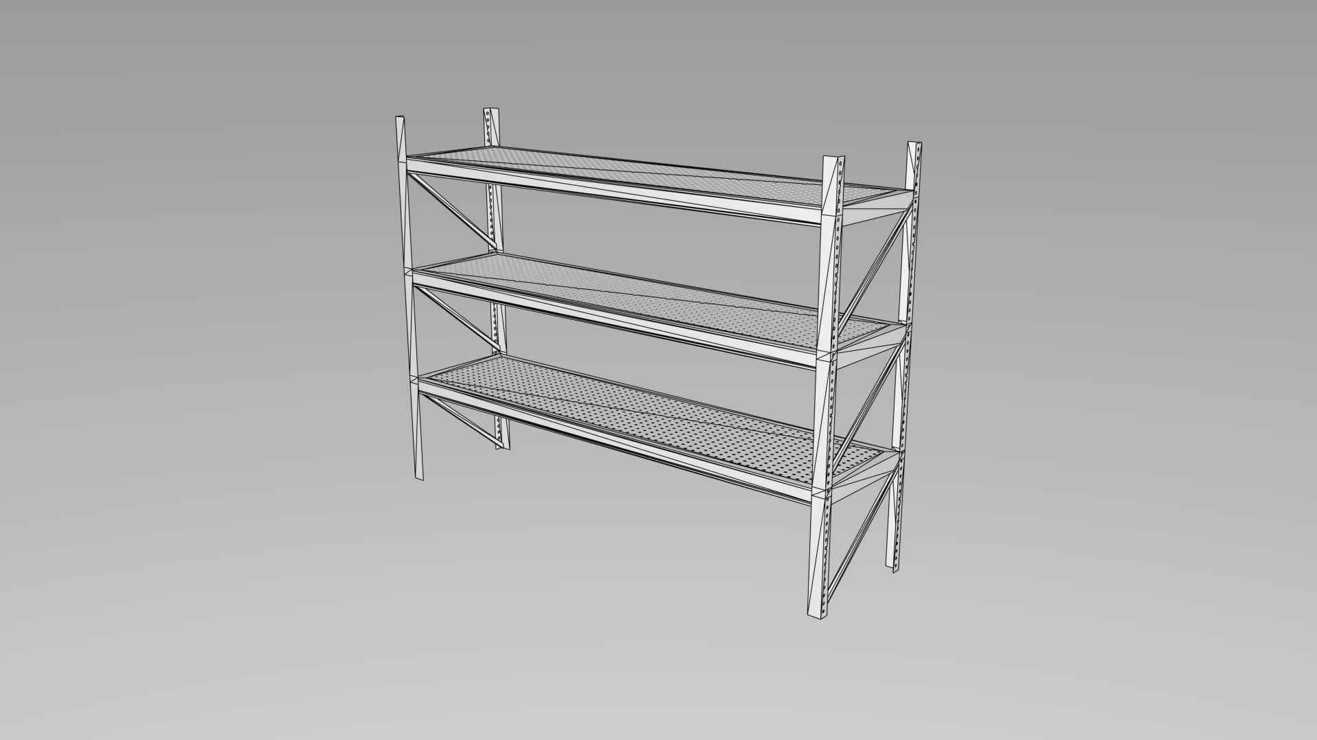Regal metal shelving rack 3D model | CGTrader